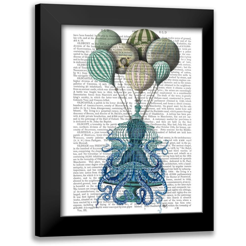 Fab Funky 15x18 Black Modern Framed Museum Art Print Titled - Octopus ...