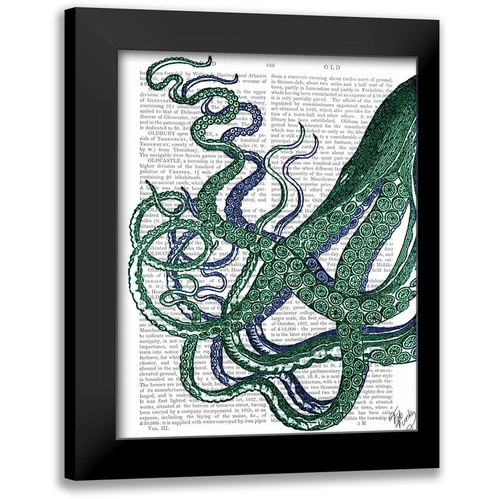 Fab Funky 15x18 Black Modern Framed Museum Art Print Titled - Octopus ...