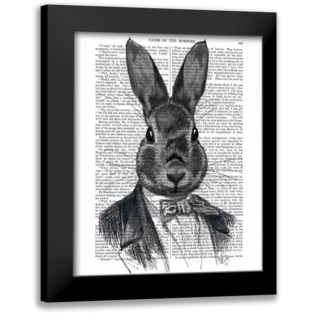 Fab Funky 15x18 Black Modern Framed Museum Art Print Titled - Rabbit In ...