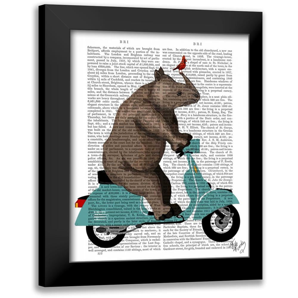 Fab Funky 15x18 Black Modern Framed Museum Art Print Titled - Rhino on ...
