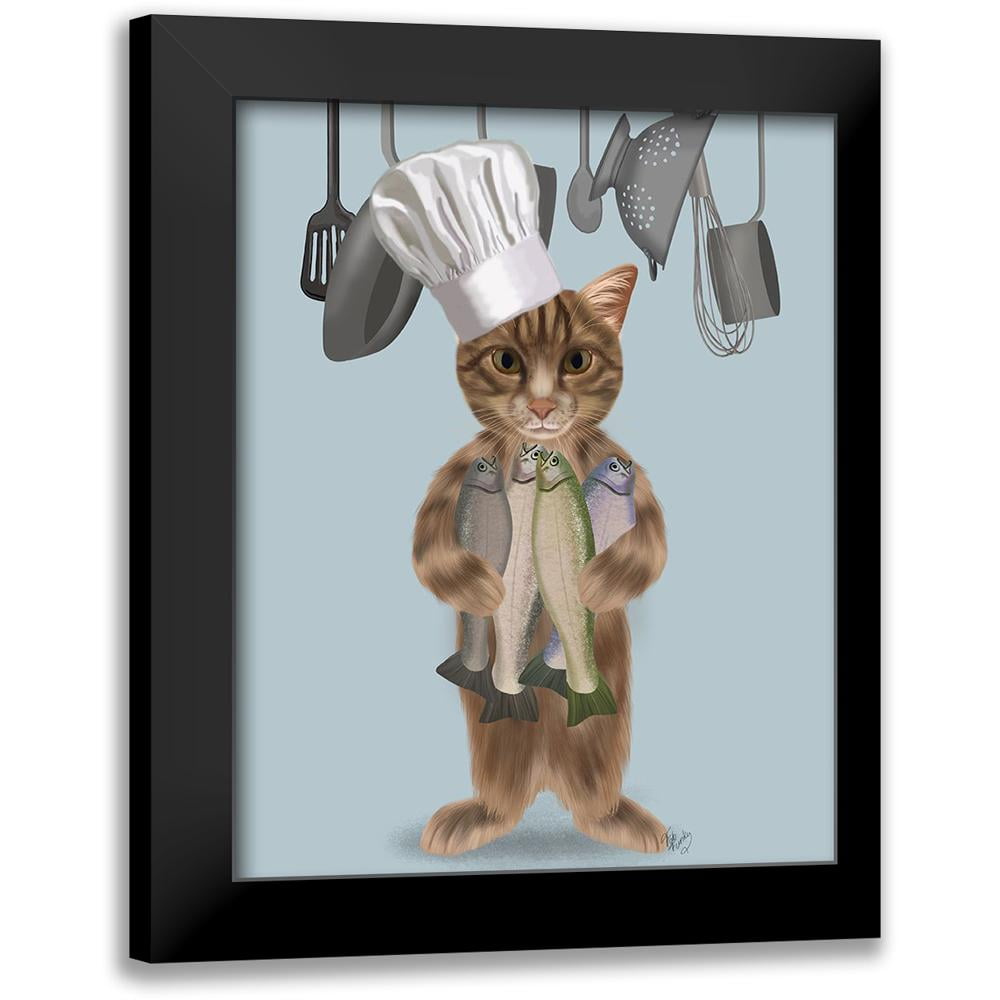 Fab Funky 15x18 Black Modern Framed Museum Art Print Titled - Tabby Cat ...