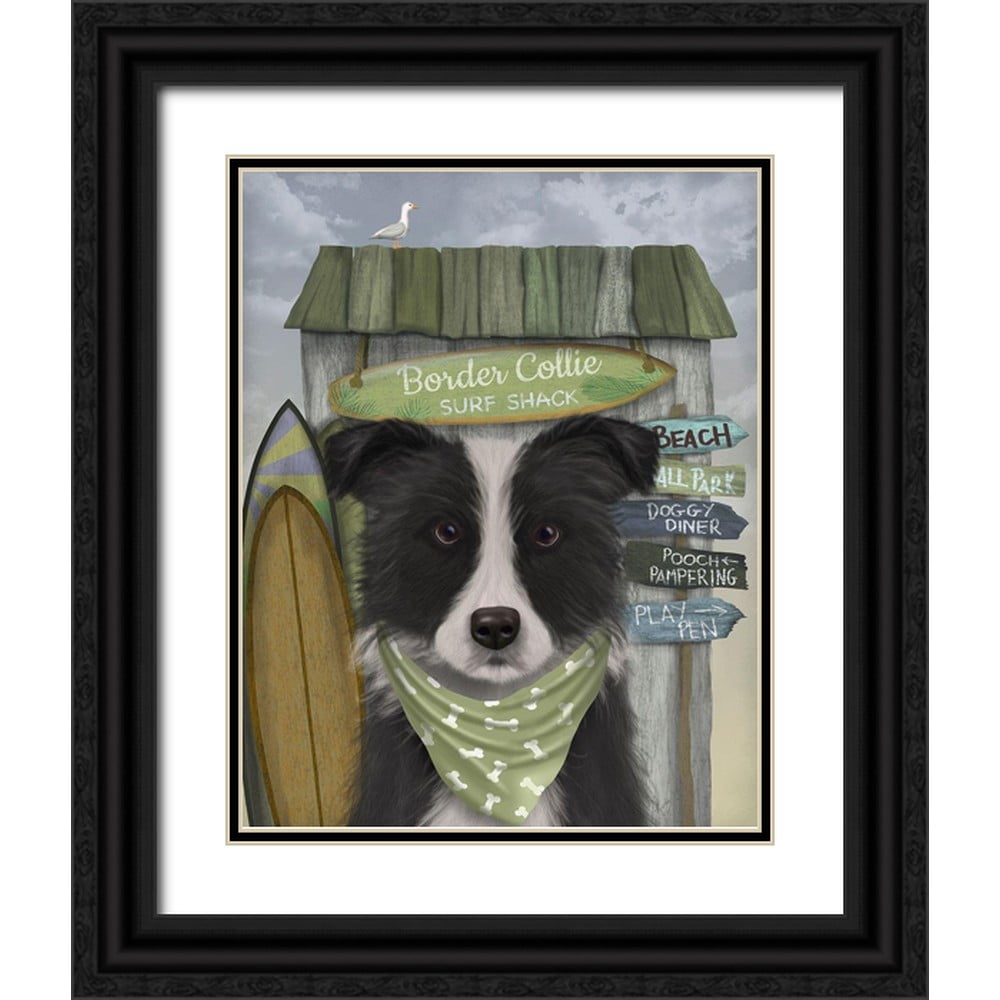 Fab Funky 15x18 Black Ornate Wood Framed with Double Matting Museum Art ...