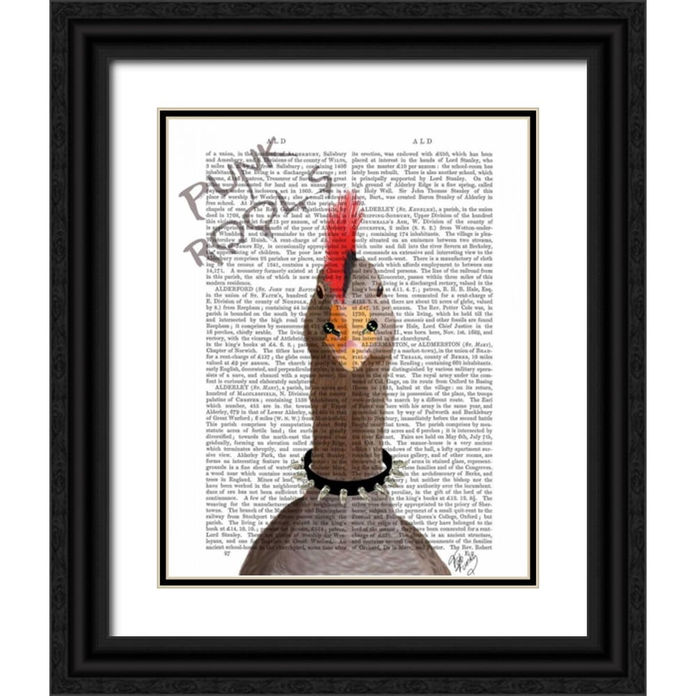 Fab Funky 15x18 Black Ornate Wood Framed with Double Matting Museum Art ...