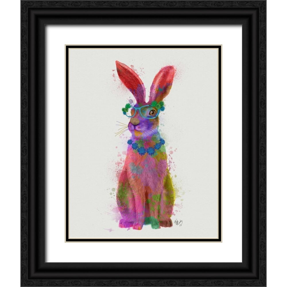 Fab Funky 15x18 Black Ornate Wood Framed with Double Matting Museum Art ...