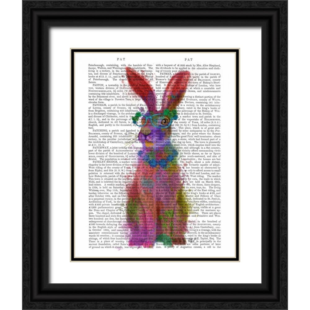 Fab Funky 15x18 Black Ornate Wood Framed with Double Matting Museum Art ...