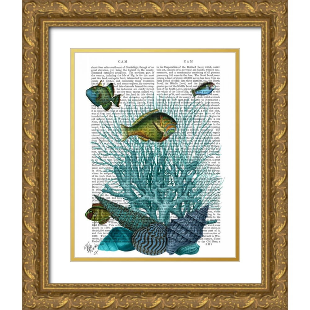 Fab Funky 15x18 Gold Ornate Wood Framed with Double Matting Museum Art ...
