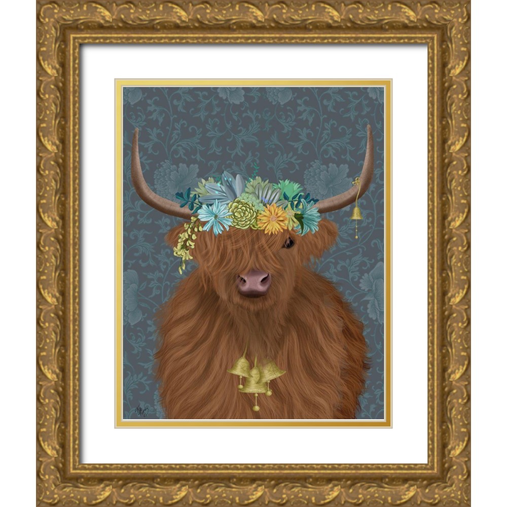 Fab Funky 15x18 Gold Ornate Wood Framed with Double Matting Museum Art ...