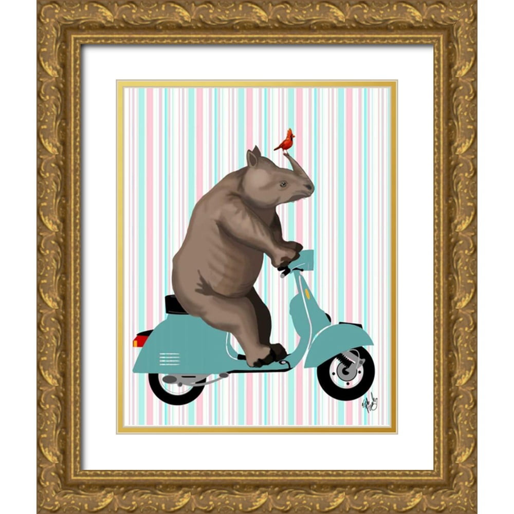 Fab Funky 15x18 Gold Ornate Wood Framed with Double Matting Museum Art ...