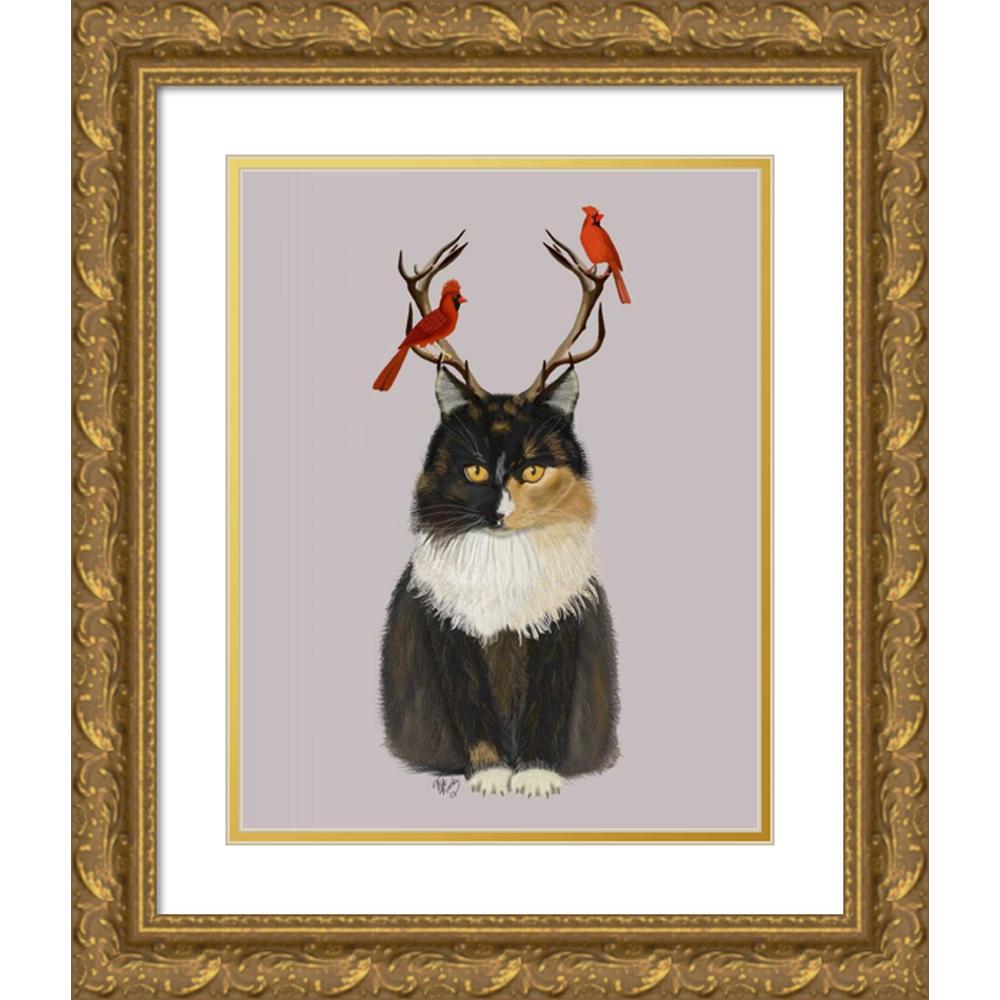 Fab Funky 15x18 Gold Ornate Wood Framed with Double Matting Museum Art ...