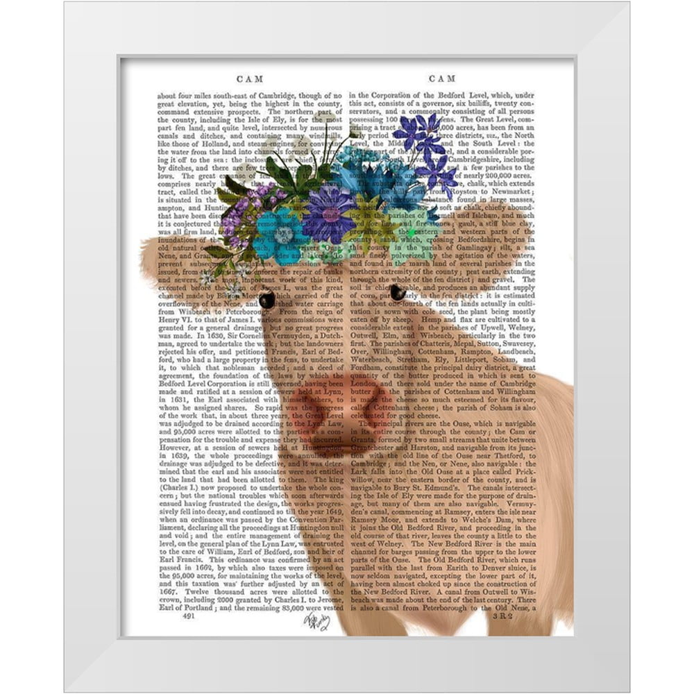 Fab Funky 15x18 White Modern Wood Framed Museum Art Print Titled - Cow ...