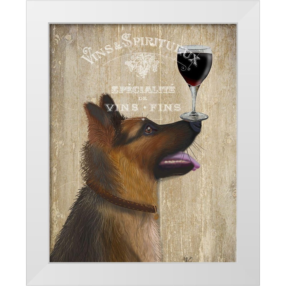 Fab Funky 15x18 White Modern Wood Framed Museum Art Print Titled - Dog ...