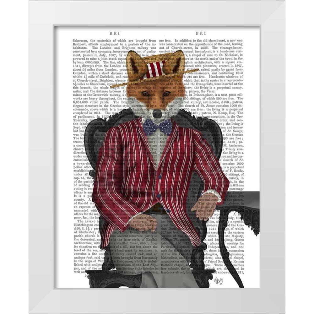 Fab Funky 15x18 White Modern Wood Framed Museum Art Print Titled - Fox ...