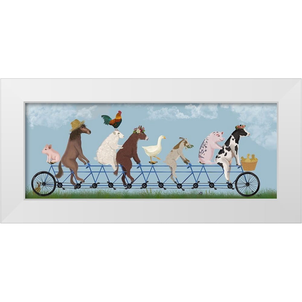 Fab Funky 18x9 White Modern Wood Framed Museum Art Print Titled ...