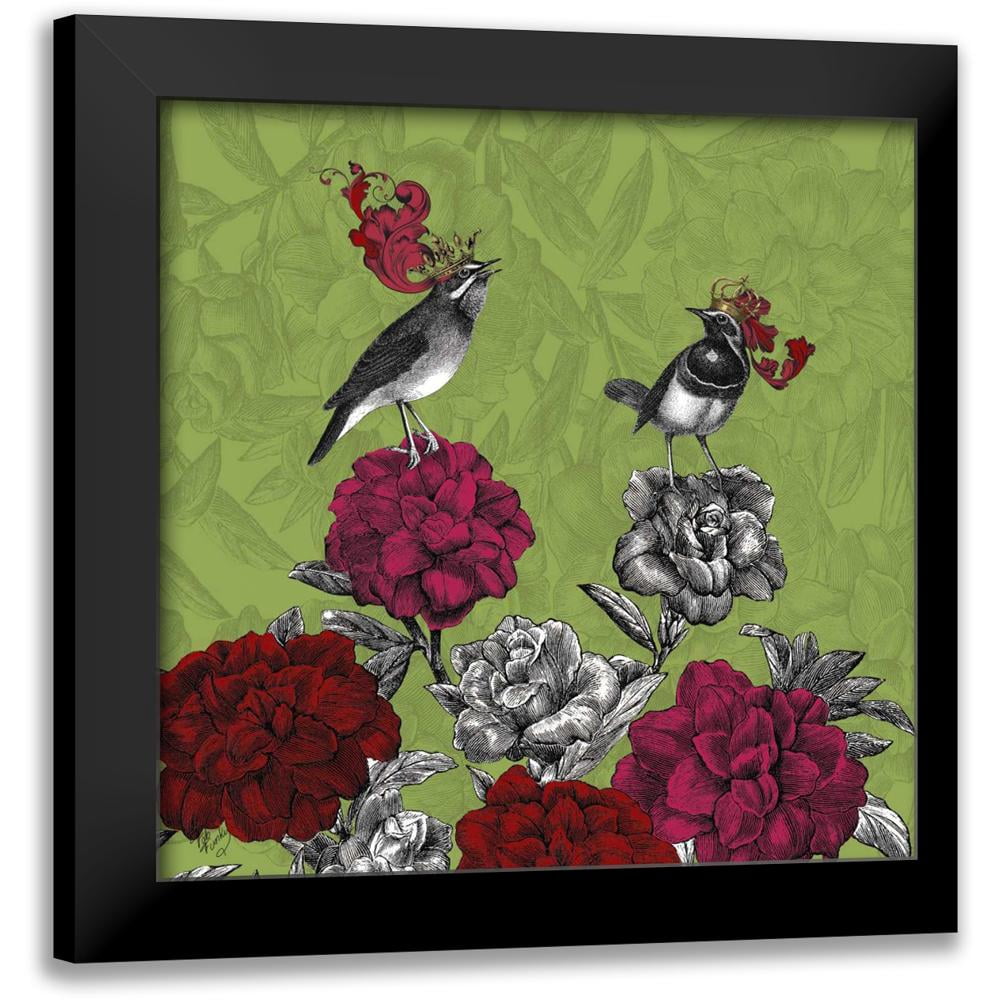 Fab Funky 20x20 Black Modern Framed Museum Art Print Titled - Blooming ...