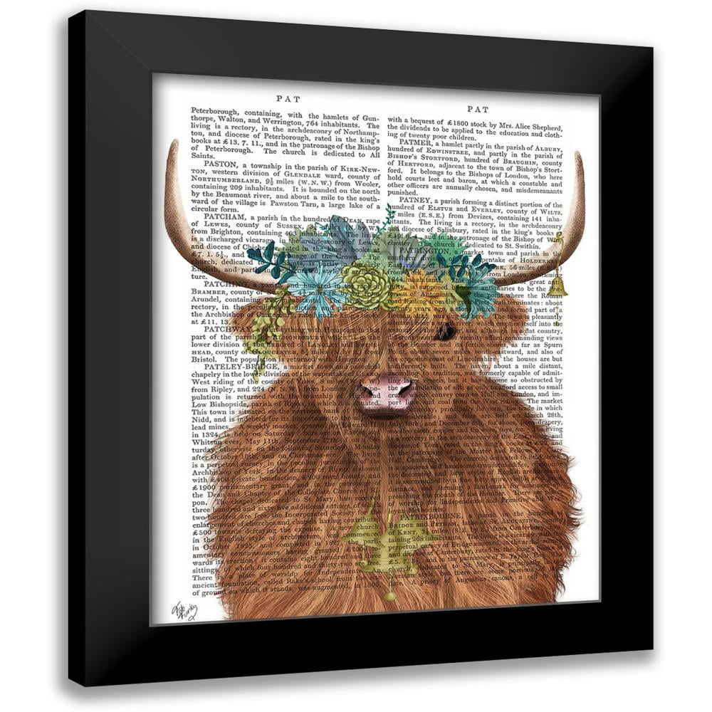 Fab Funky 20x24 Black Modern Framed Museum Art Print Titled - Highland ...