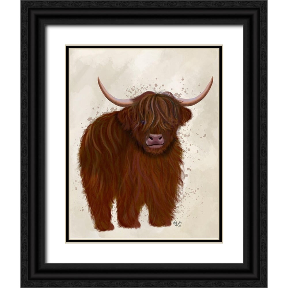 Fab Funky 20x24 Black Ornate Wood Framed with Double Matting Museum Art ...