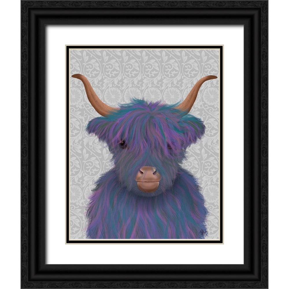 Fab Funky 20x24 Black Ornate Wood Framed with Double Matting Museum Art ...