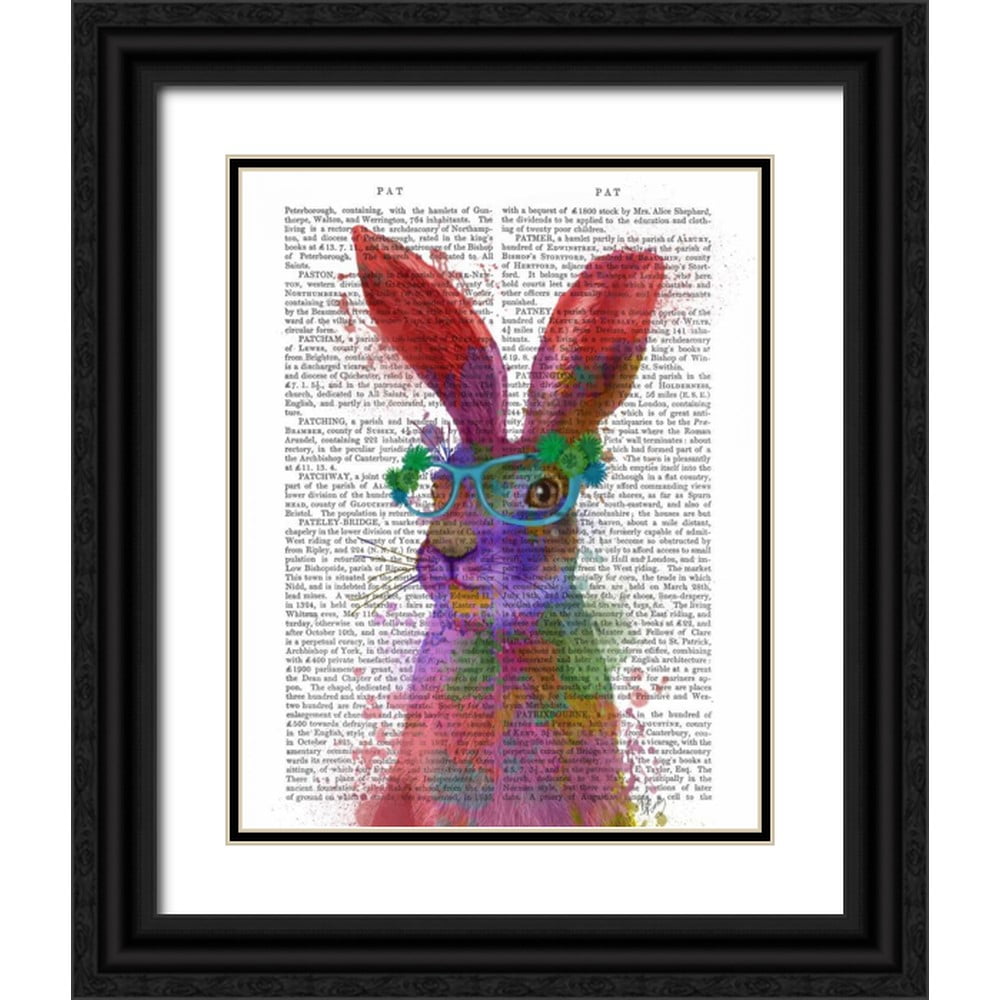 Fab Funky 20x24 Black Ornate Wood Framed with Double Matting Museum Art ...