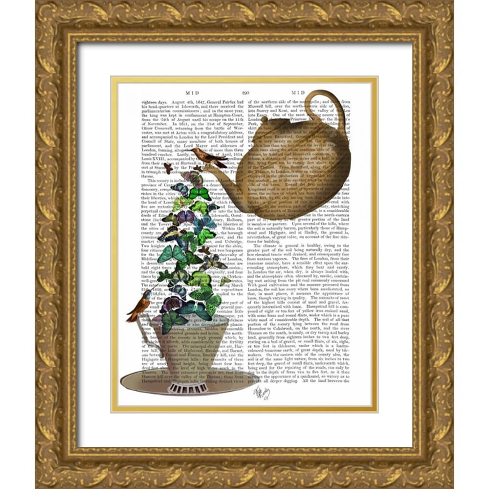 Fab Funky 20x24 Gold Ornate Wood Framed with Double Matting Museum Art ...