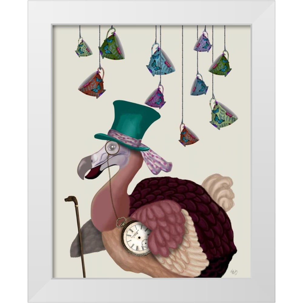 Fab Funky 20x24 White Modern Wood Framed Museum Art Print Titled - Dodo ...