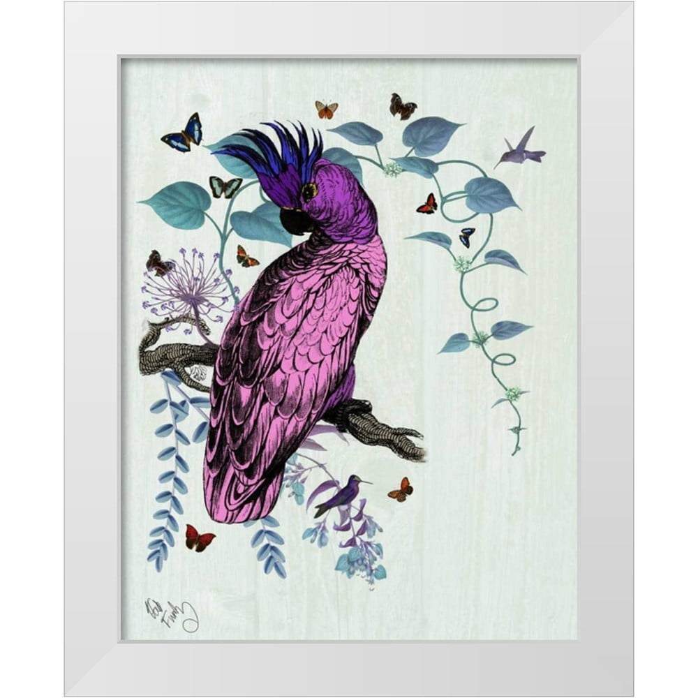 Fab Funky 20x24 White Modern Wood Framed Museum Art Print Titled - Pink ...