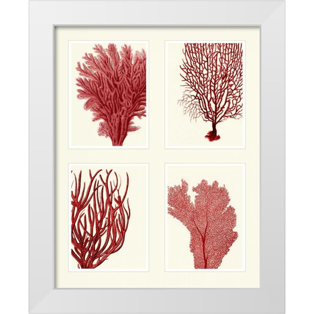 Fab Funky 20x24 White Modern Wood Framed Museum Art Print Titled - Red ...