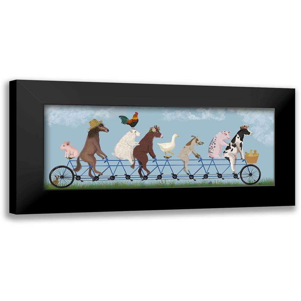Fab Funky 24x12 Black Modern Framed Museum Art Print Titled - Tandem ...