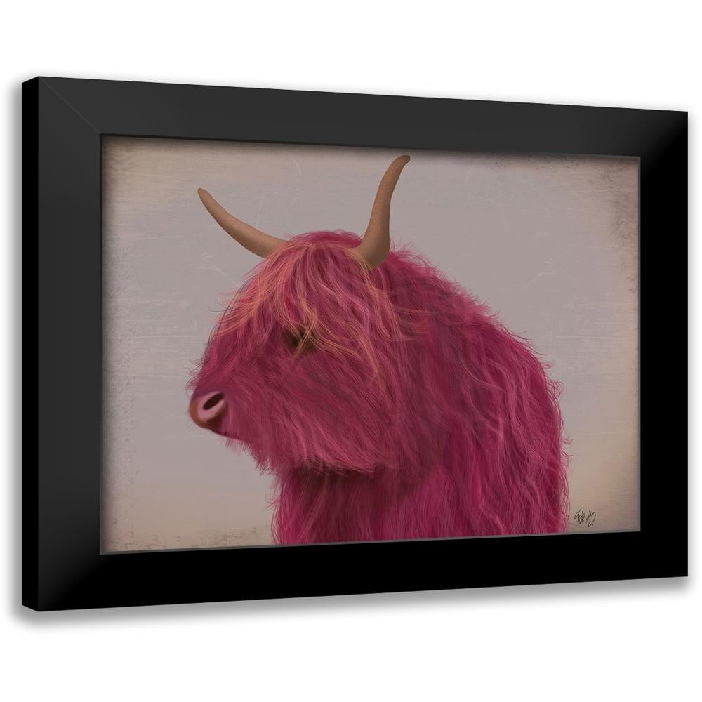 Fab Funky 24x20 Black Modern Framed Museum Art Print Titled - Highland ...