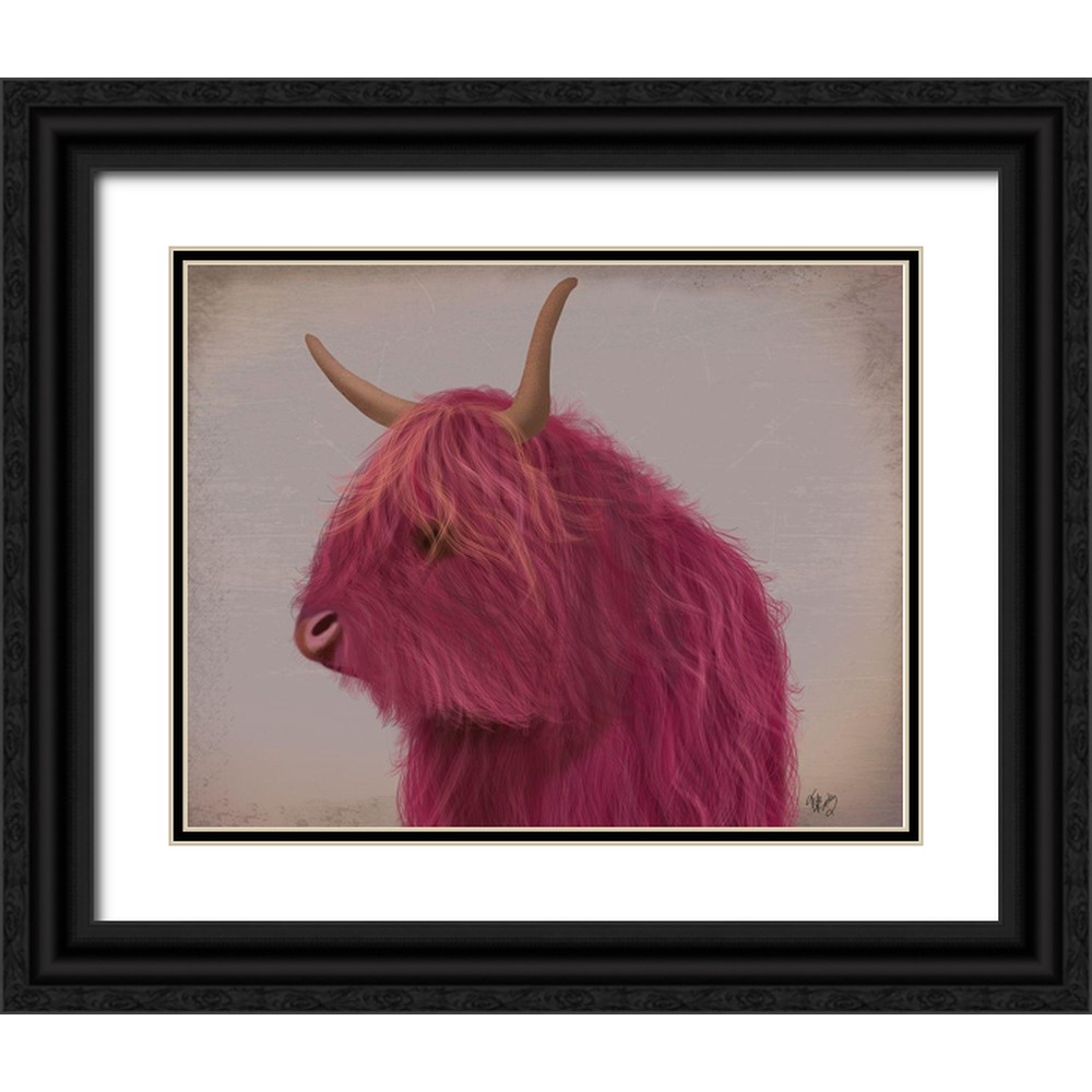 Fab Funky 24x20 Black Ornate Wood Framed with Double Matting Museum Art ...