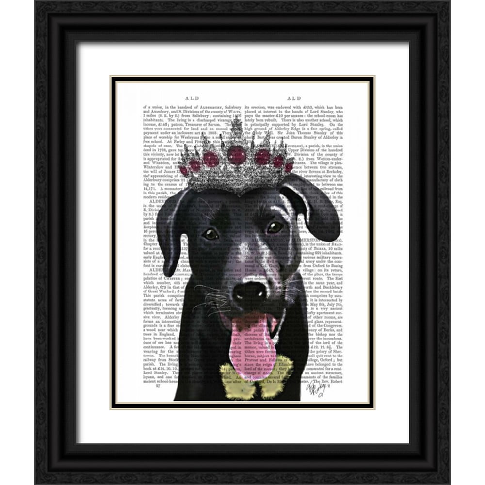 Fab Funky 26x32 Black Ornate Wood Framed with Double Matting Museum Art ...