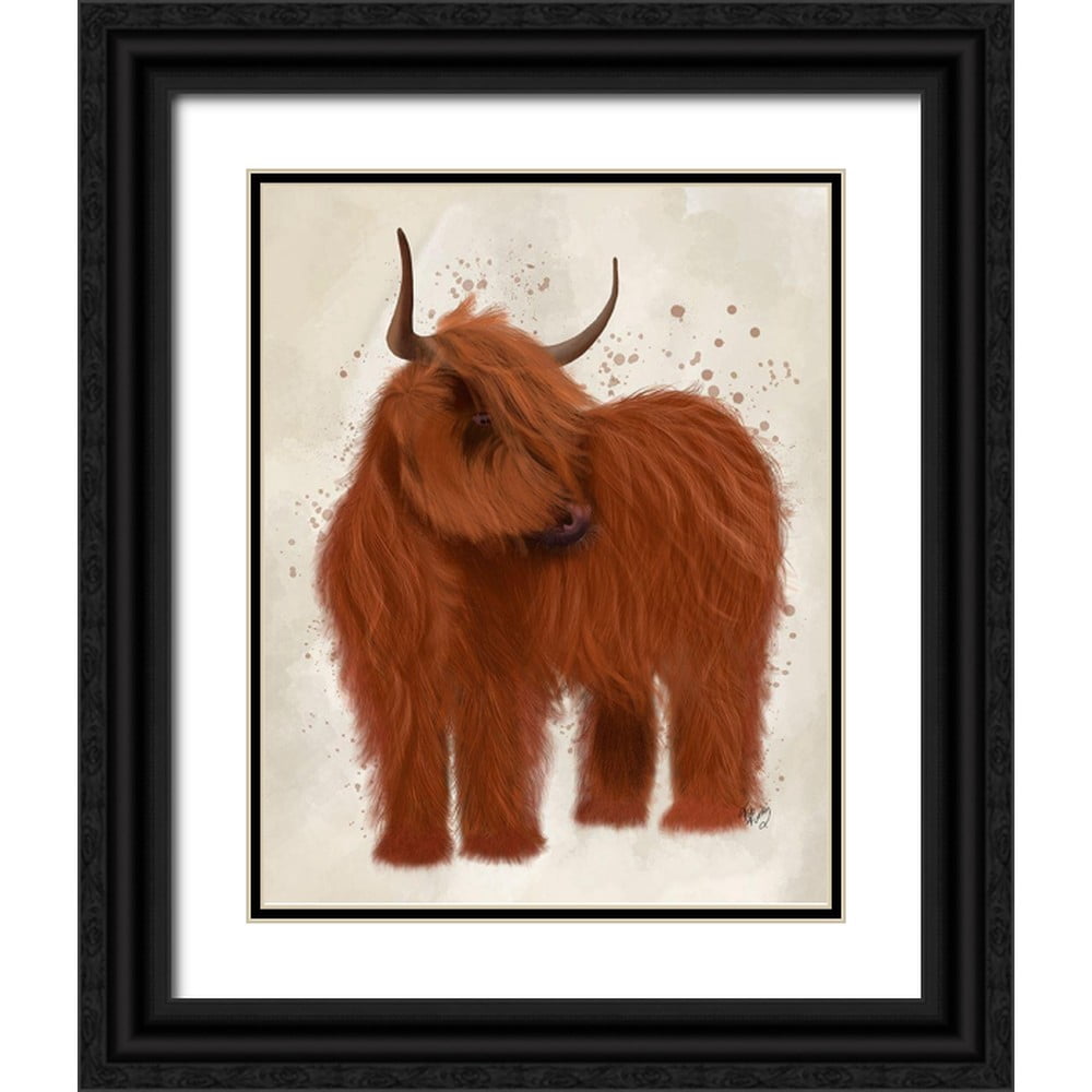 Fab Funky 26x32 Black Ornate Wood Framed with Double Matting Museum Art ...