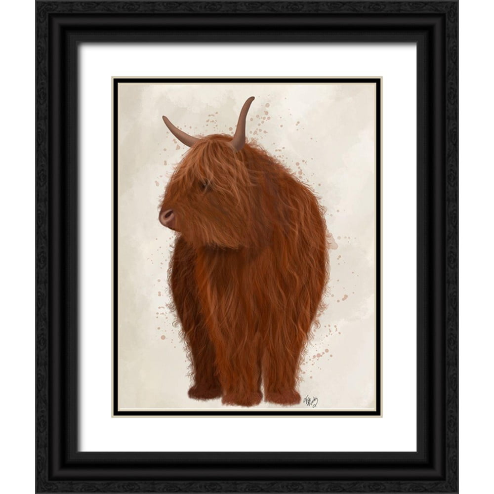Fab Funky 26x32 Black Ornate Wood Framed with Double Matting Museum Art ...