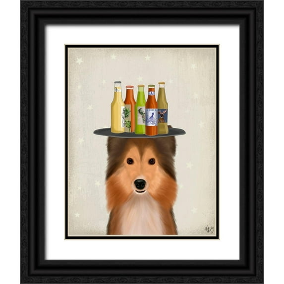 Fab Funky 26x32 Black Ornate Wood Framed with Double Matting Museum Art ...