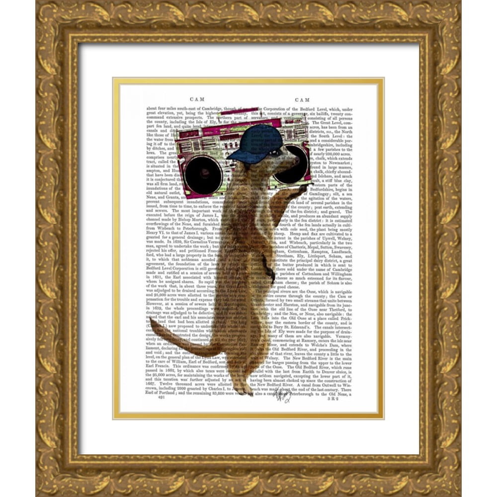 Fab Funky 26x32 Gold Ornate Wood Framed with Double Matting Museum Art ...