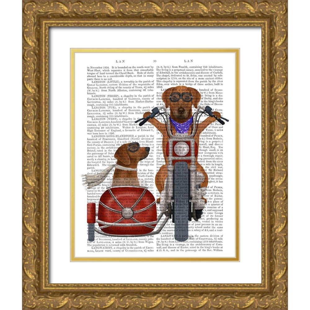 Fab Funky 26x32 Gold Ornate Wood Framed with Double Matting Museum Art ...