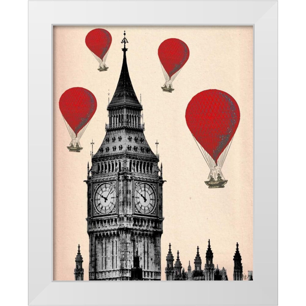Fab Funky 26x32 White Modern Wood Framed Museum Art Print Titled - Big ...