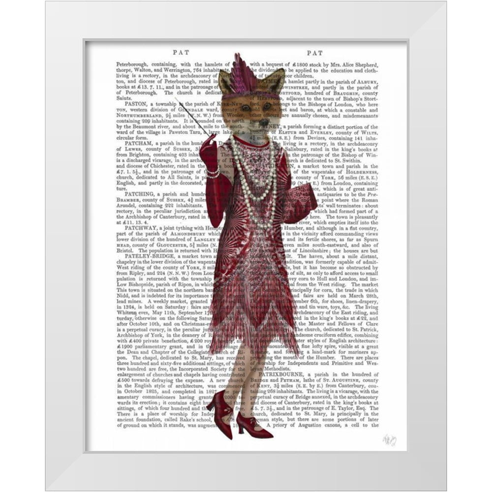 Fab Funky 26x32 White Modern Wood Framed Museum Art Print Titled - Fox ...