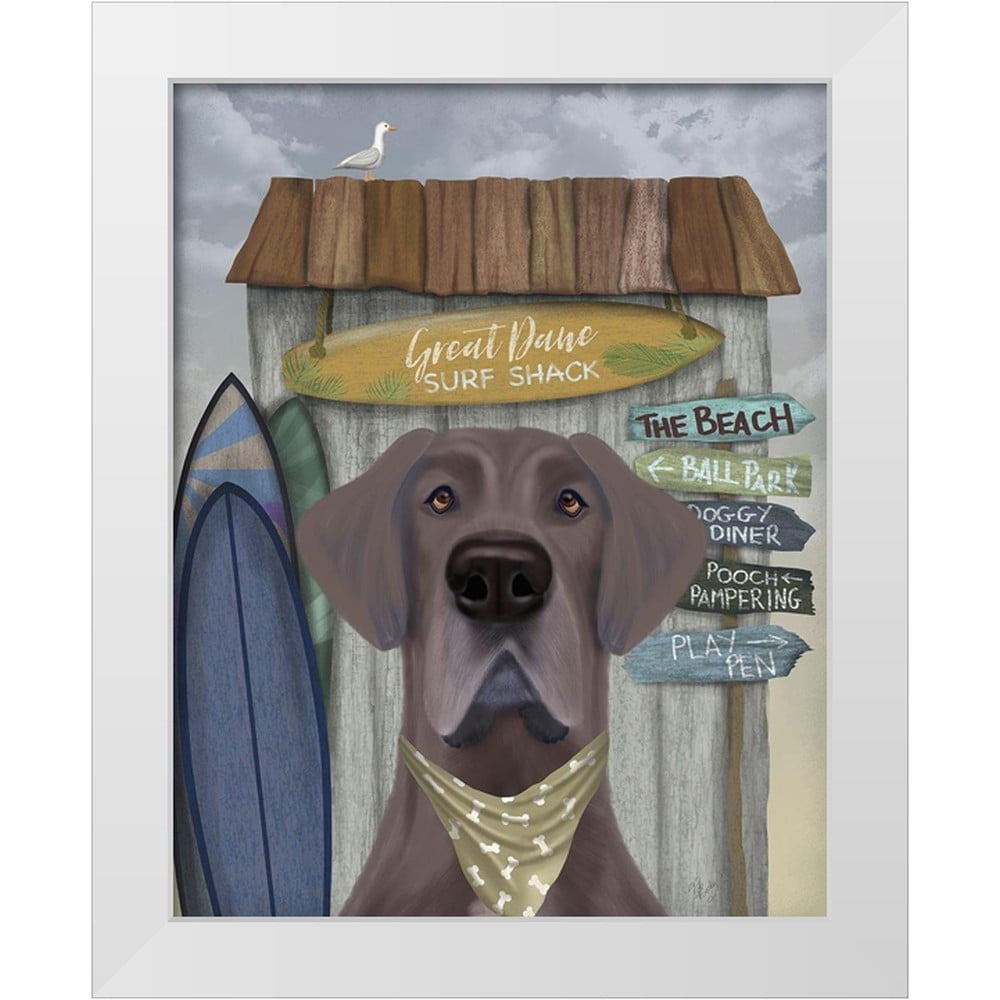 Fab Funky 26x32 White Modern Wood Framed Museum Art Print Titled ...