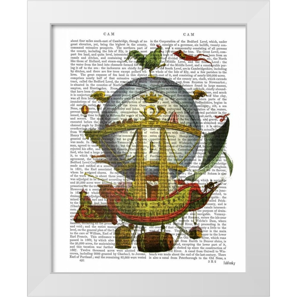Fab Funky 26x32 White Modern Wood Framed Museum Art Print Titled ...