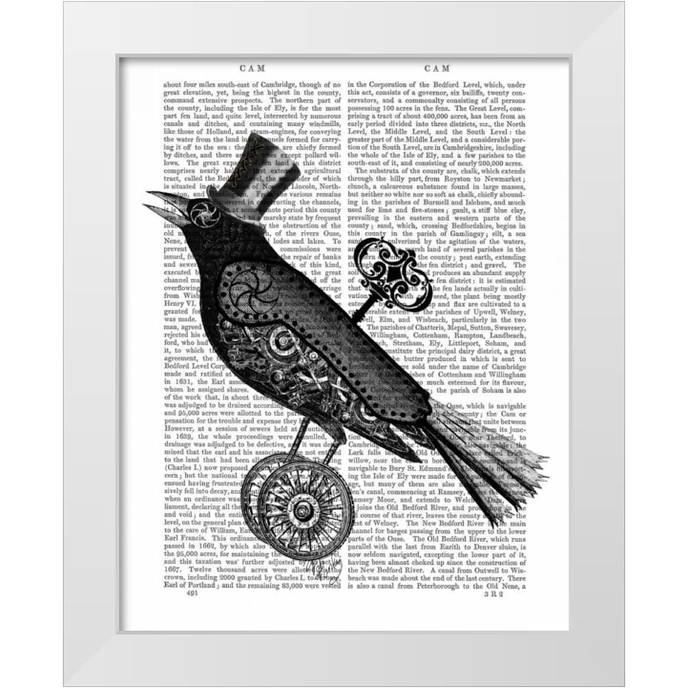 Fab Funky 26x32 White Modern Wood Framed Museum Art Print Titled ...