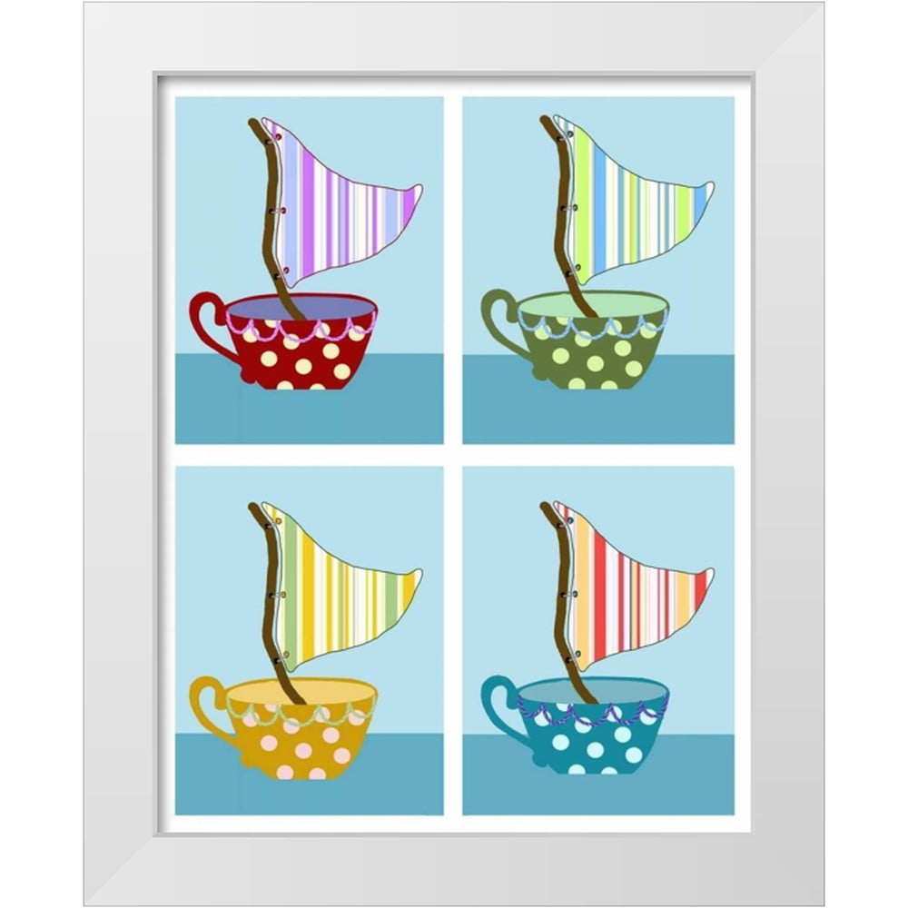 Fab Funky 26x32 White Modern Wood Framed Museum Art Print Titled ...