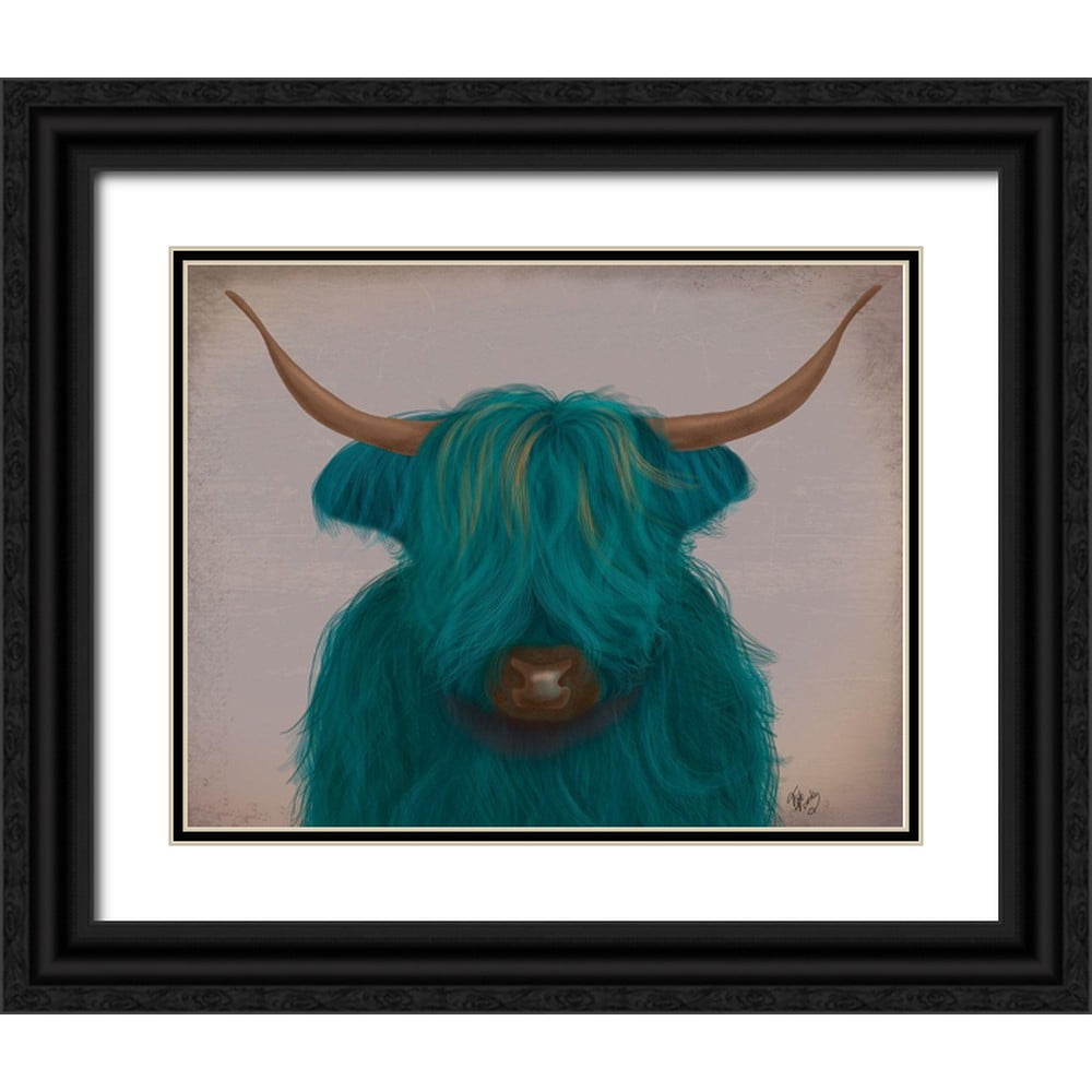 Fab Funky 32x26 Black Ornate Wood Framed with Double Matting Museum Art ...