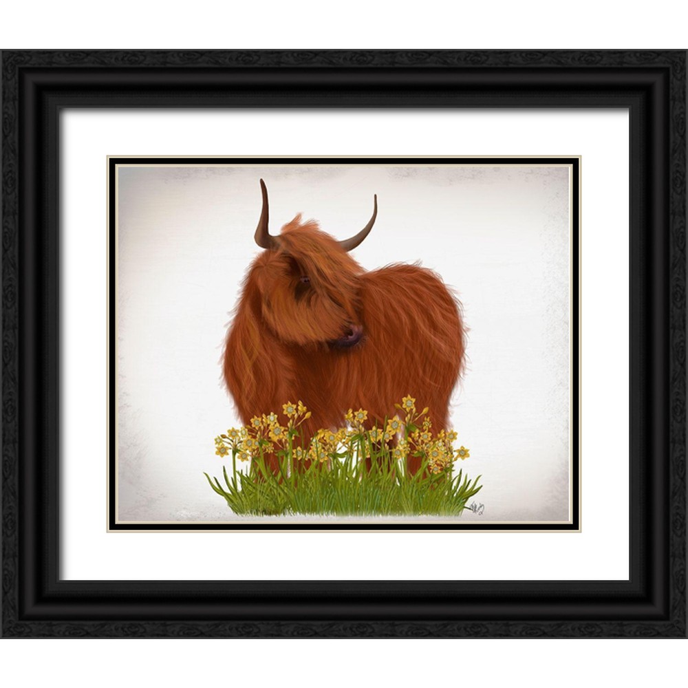 Fab Funky 32x26 Black Ornate Wood Framed with Double Matting Museum Art ...