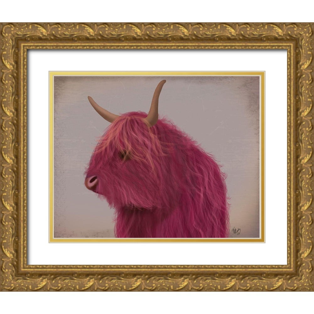 Fab Funky 32x26 Gold Ornate Wood Framed with Double Matting Museum Art ...