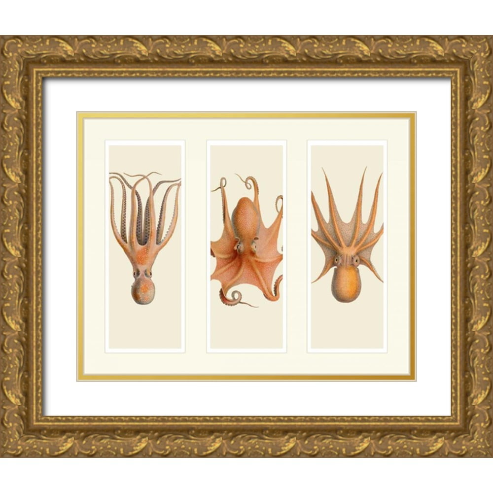 Fab Funky 32x26 Gold Ornate Wood Framed with Double Matting Museum Art ...