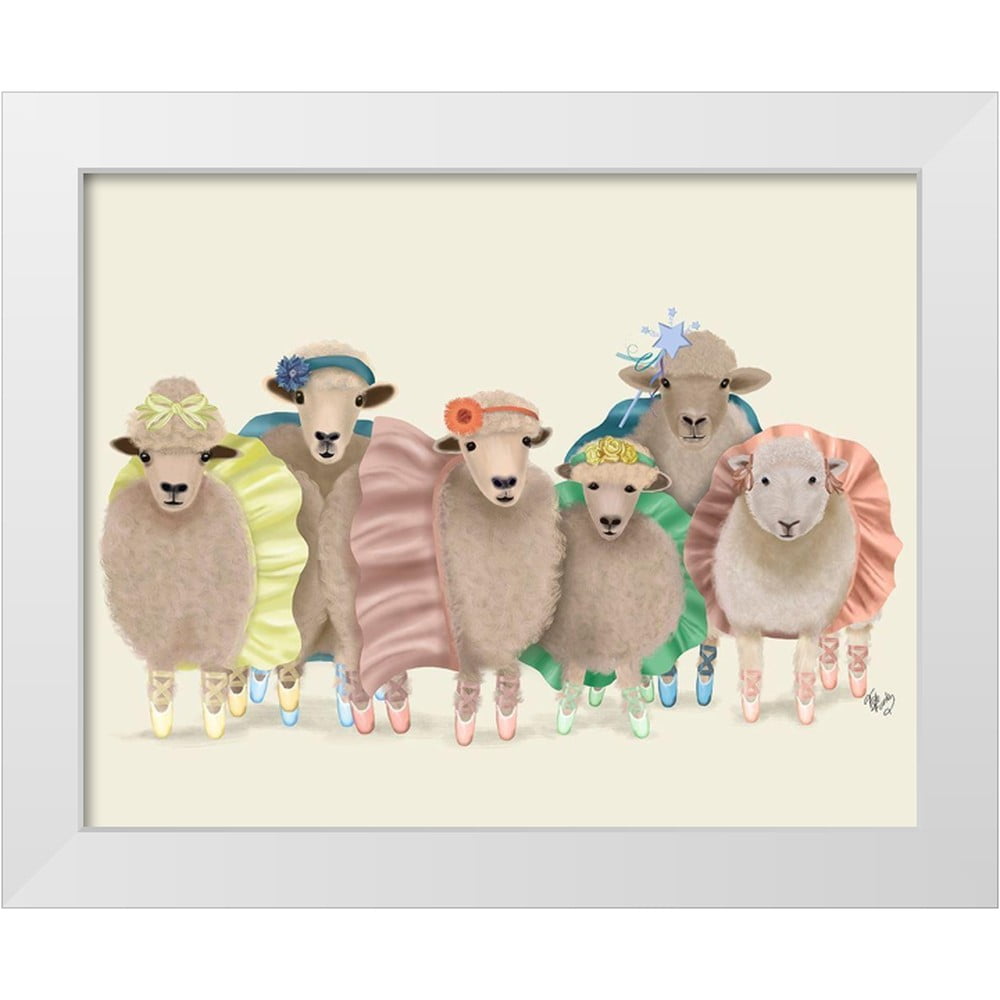 Fab Funky 32x26 White Modern Wood Framed Museum Art Print Titled ...