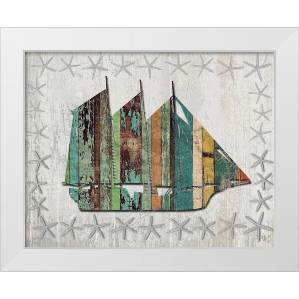 Fab Funky 32x26 White Modern Wood Framed Museum Art Print Titled ...