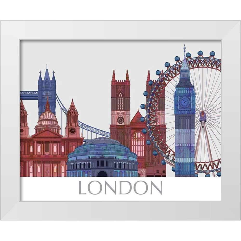 Fab Funky 32x26 White Modern Wood Framed Museum Art Print Titled ...