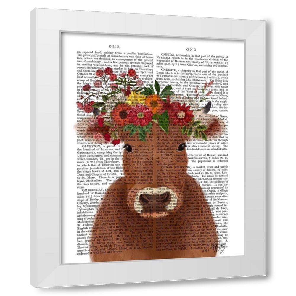 Fab Funky 4x14 White Modern Wood Framed Wall Art Titled - Cow Bohemian ...