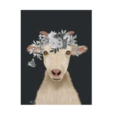 Fab Funky 'Funny Farm Goat 2' Canvas Art - Walmart.com